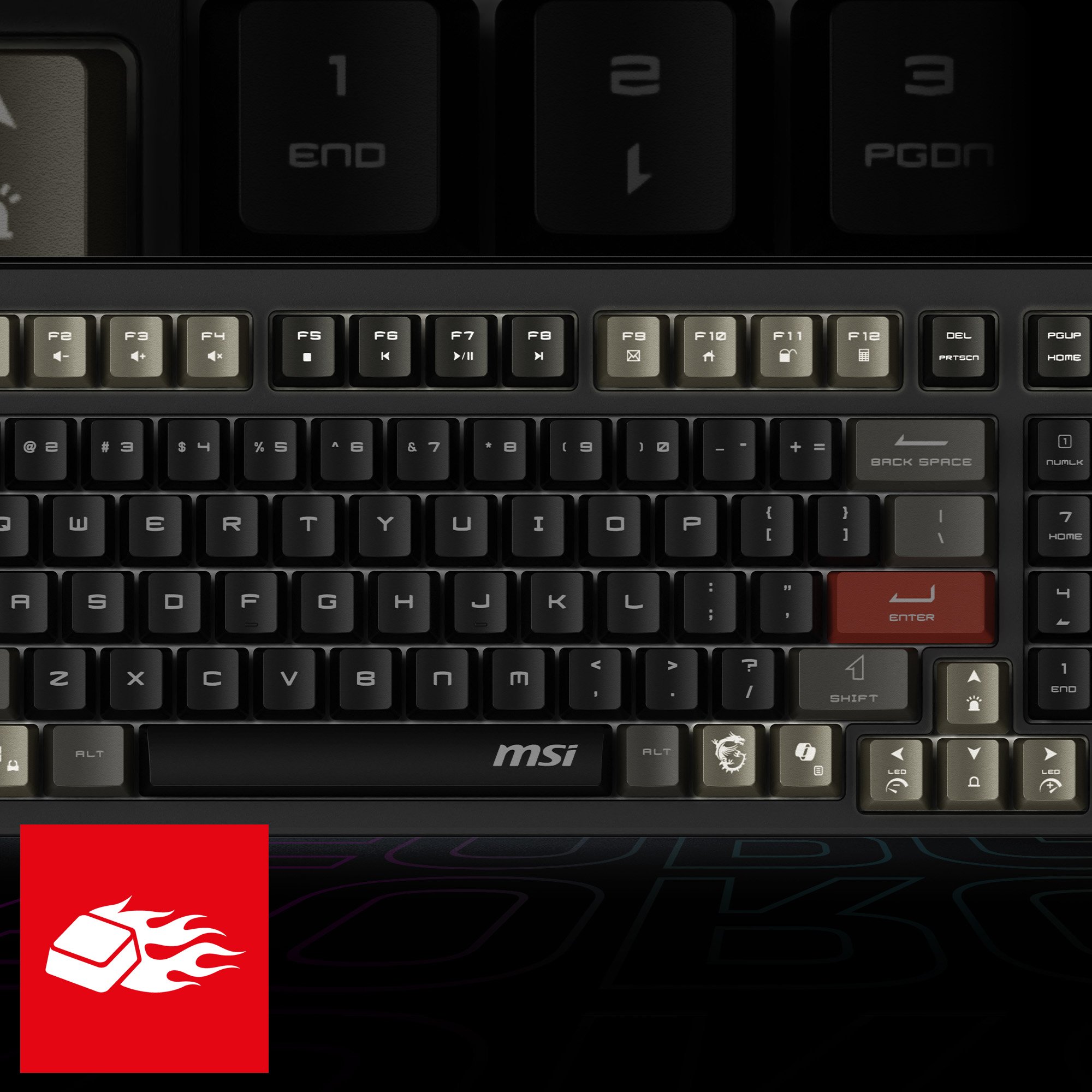 MSI Forge GK110 Gaming Keyboard - Membrane Switches, 96% Compact Full-Size, 1.5m USB-A to C ...